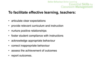 Classroom Management (Queensland Education) | PPT