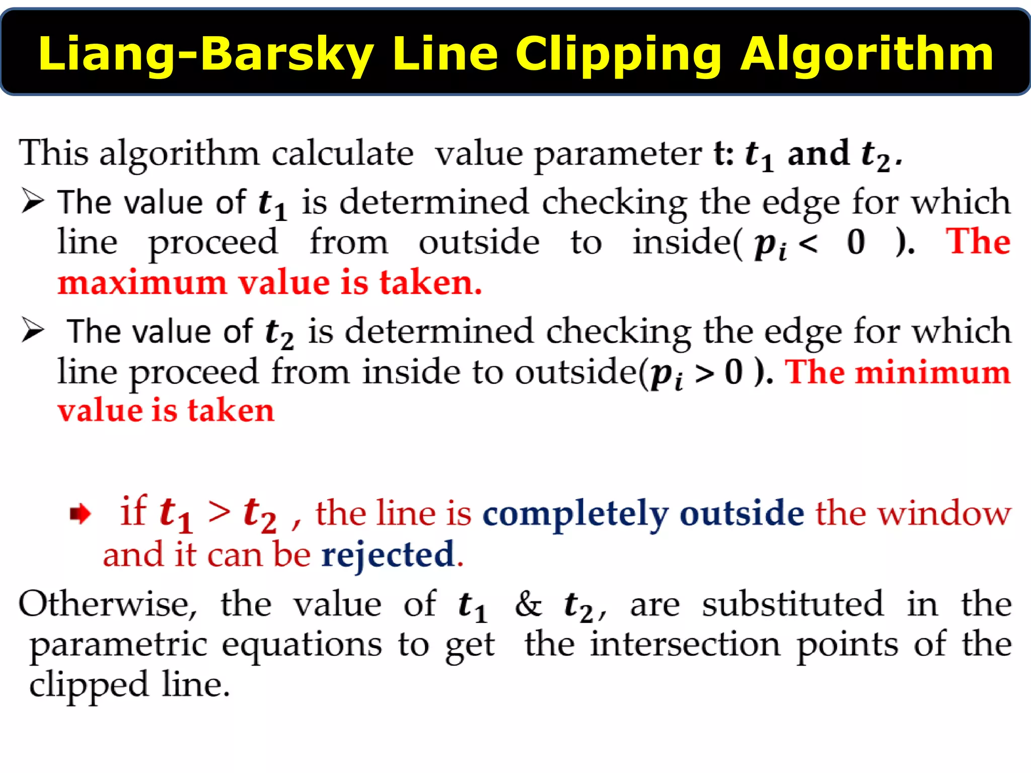 Liang barsky Line Clipping Algorithm | PPT