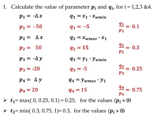 Liang barsky Line Clipping Algorithm | PPT