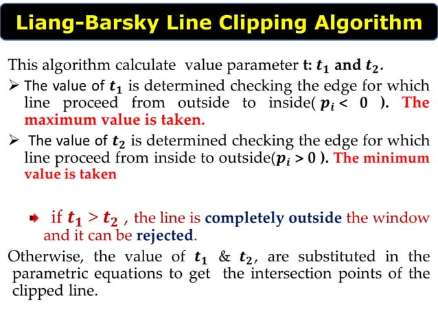 Liang barsky Line Clipping Algorithm | PPT
