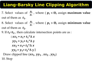 Liang barsky Line Clipping Algorithm | PPT