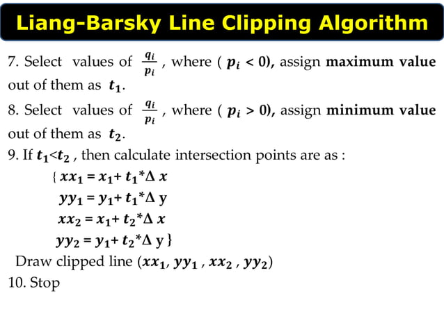 Liang barsky Line Clipping Algorithm | PPT