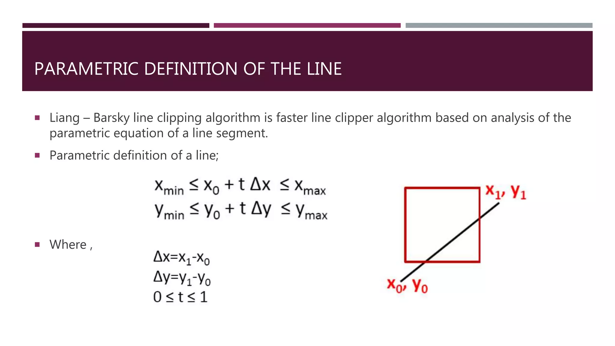 Liang Barsky Algorithm Polygon Clipping And Pipeline Clipping Of Polygons Ppt 