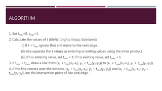Liang- Barsky Algorithm, Polygon clipping & pipeline clipping of ...