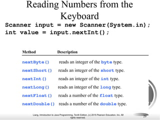 Chapter 2: Elementary Programming | Liang.ppt