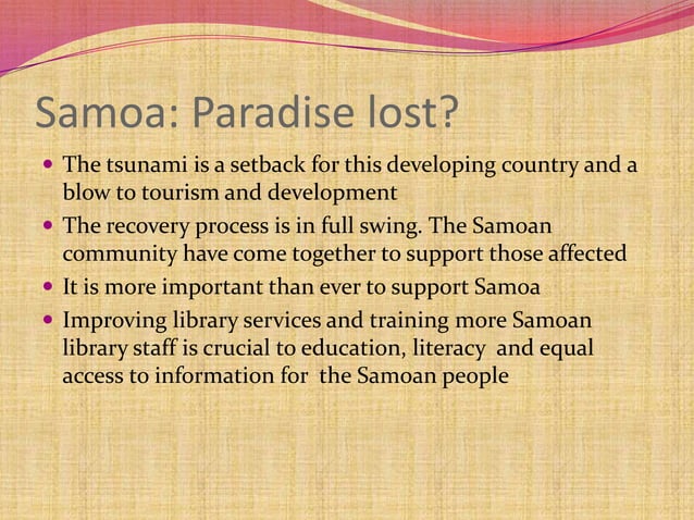Samoan library, Australian librarian: connecting people and libraries ...