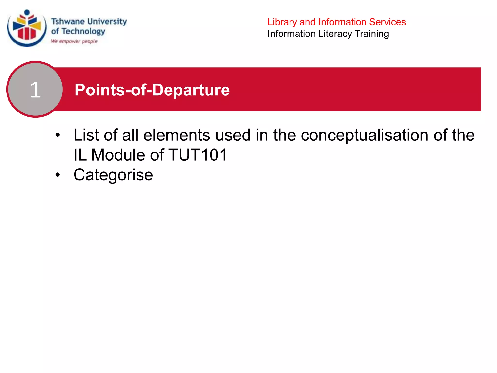 The information literacy journey of TUT | PPTX