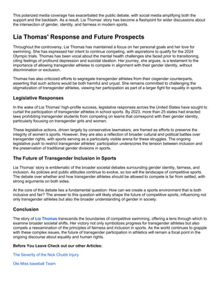 Lia Thomas and the Evolution of Transgender Inclusion in Sports.docx