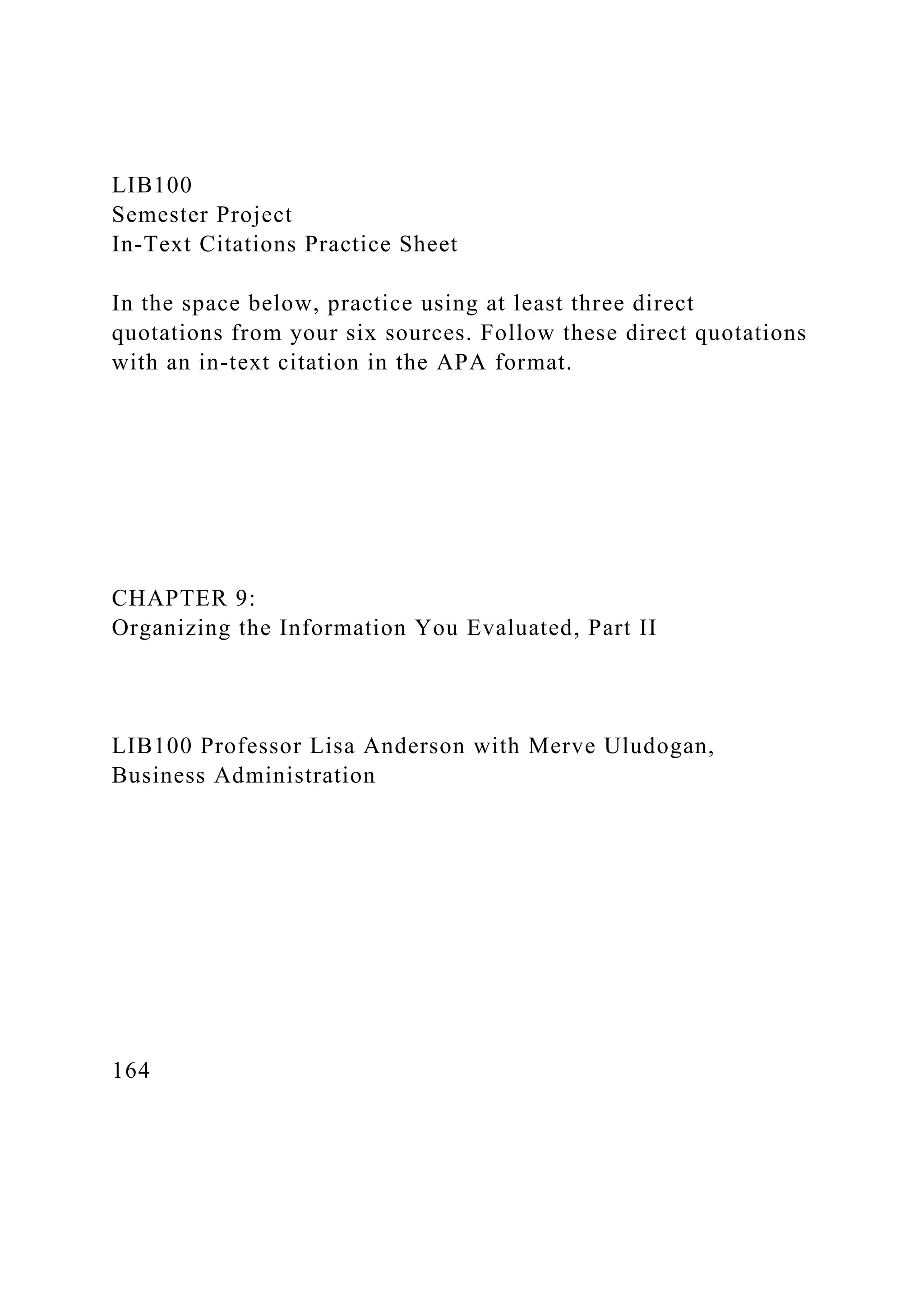 LIB100Semester ProjectIn-Text Citations Practice SheetIn t.docx