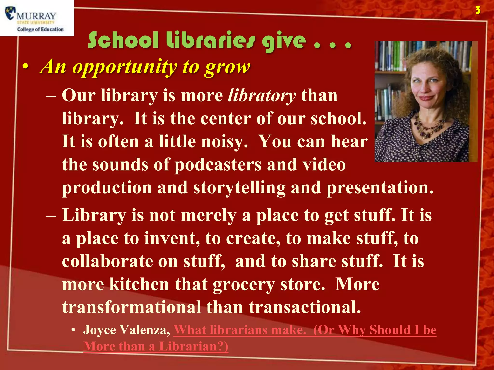 The Gift of Libraries: Education in Practice | PPTX | Education