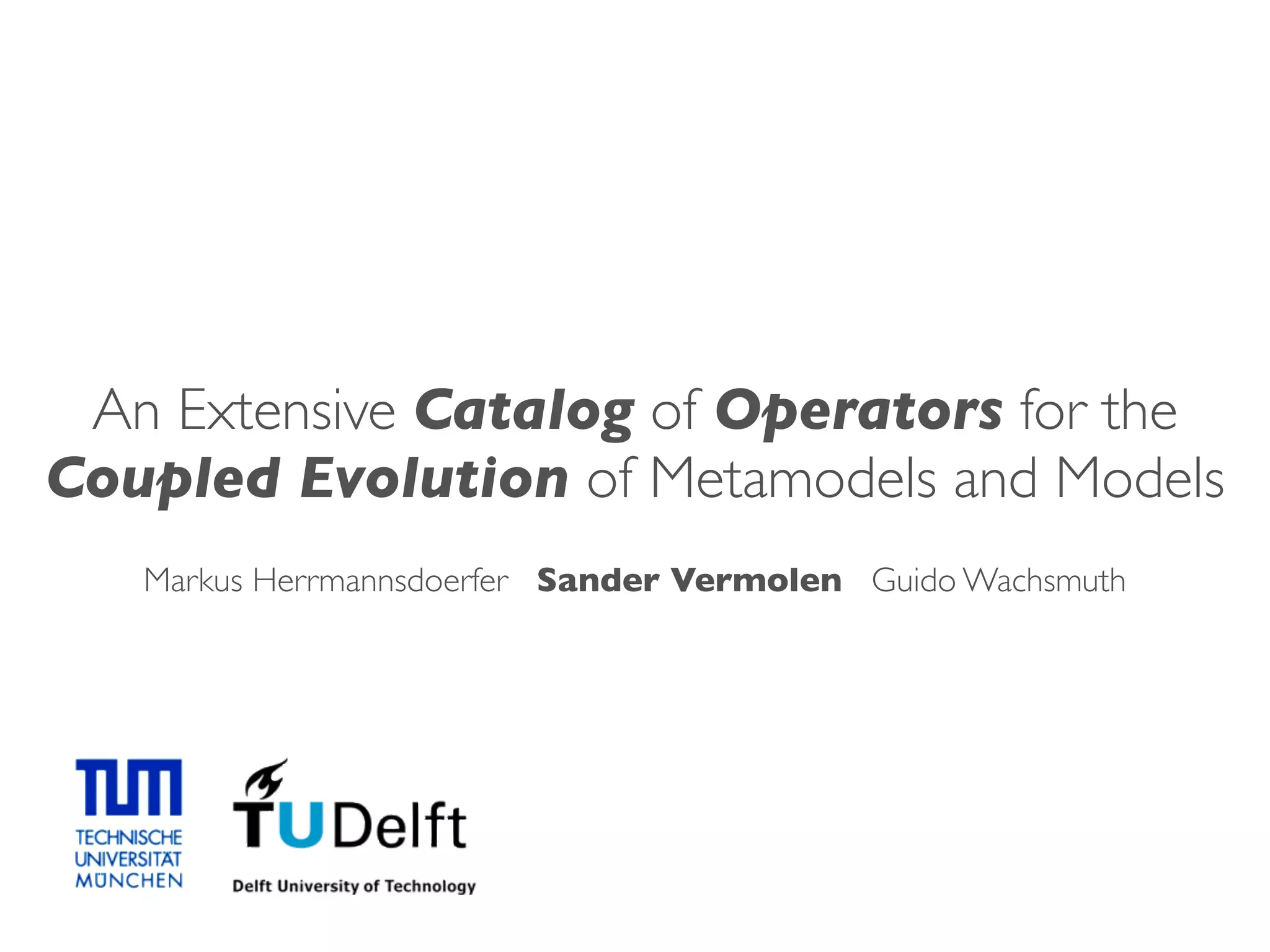 Library of Coupled Operators | PPT