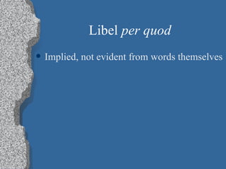 Defamation (Libel & Slander) | PPT