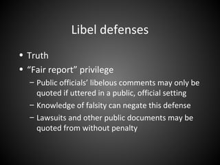 Libel 101 | PPT | Law