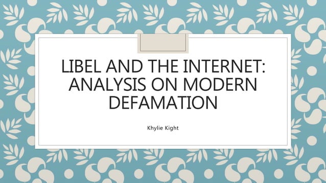Libel and the internet ppt | PPT
