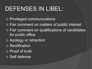 Libel Case. Journalism Topic. | PPTX