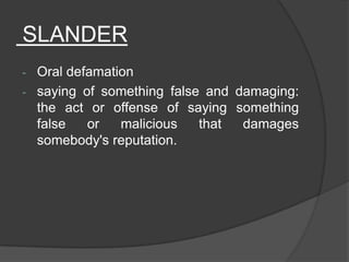 Libel Case. Journalism Topic. | PPTX