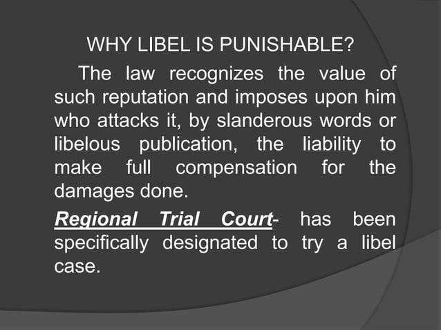 Libel Case. Journalism Topic. | PPTX | Law
