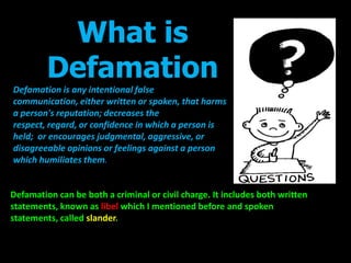 Libel/Defamation/slander | PPTX