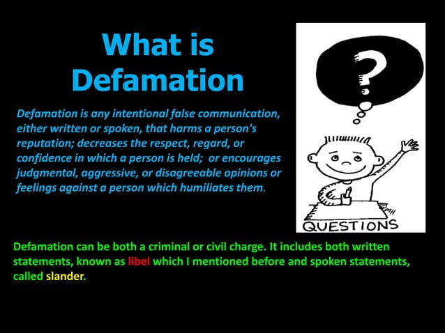 Libel/Defamation/Slander | PPTX