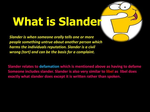 Libel/Defamation/Slander | PPTX