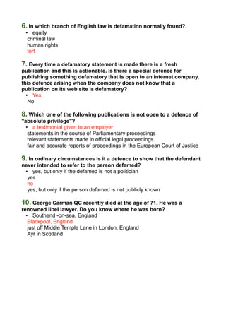 Libel quiz | DOC