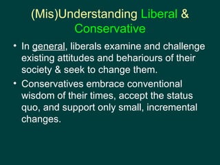 Liberal Vs. Conservative APUSH review | PPT