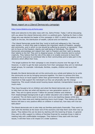 Liberal Democrats | DOCX | Social Networking | Internet