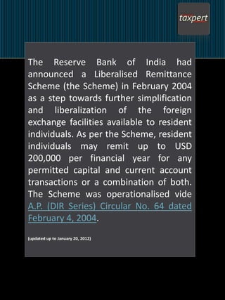 Liberalised remittance scheme | PDF