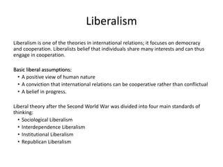 Liberalism theory,Types of liberalism,and criticism | PPTX