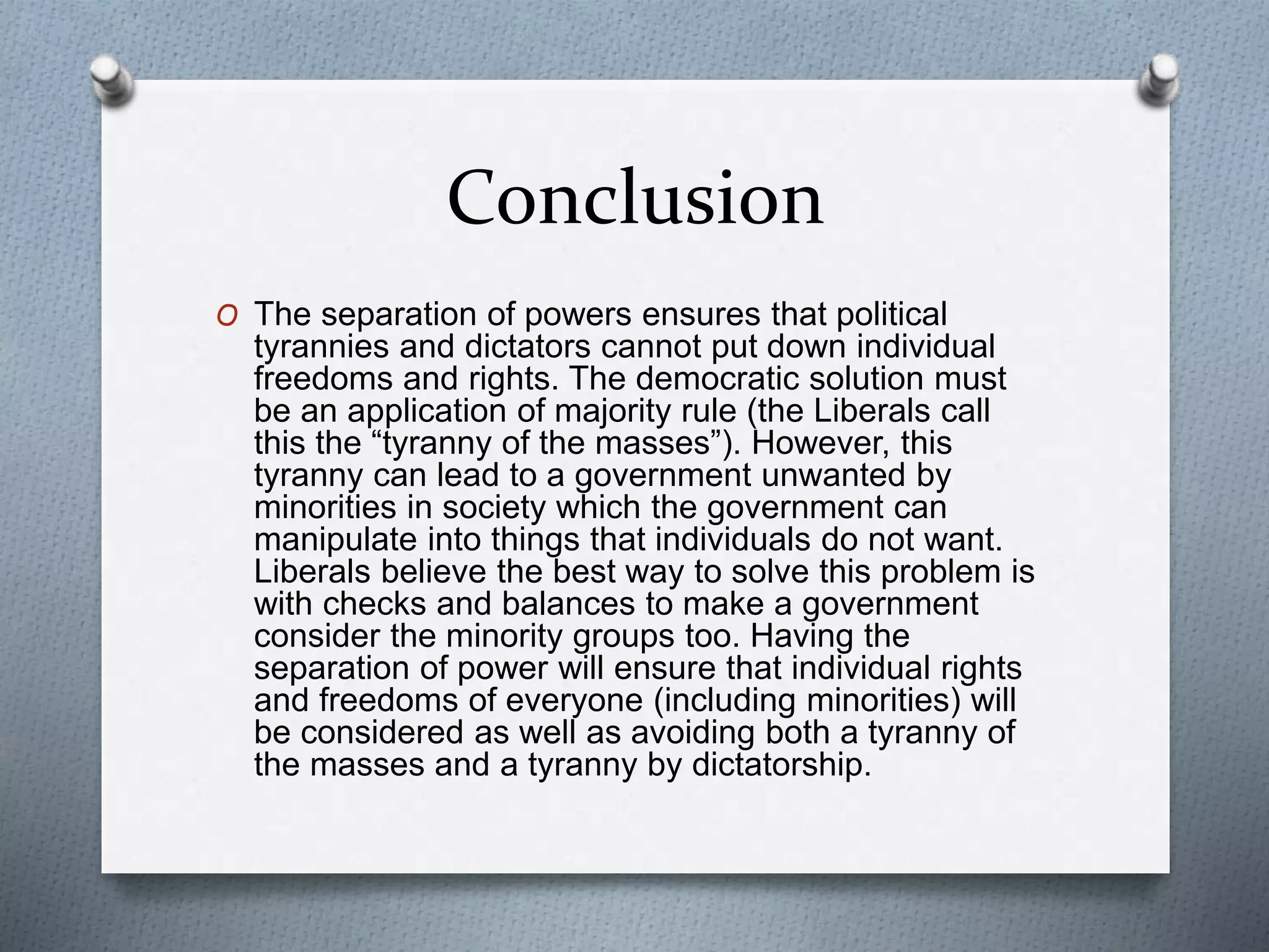 Liberalism (fragmentation of power) | PPT