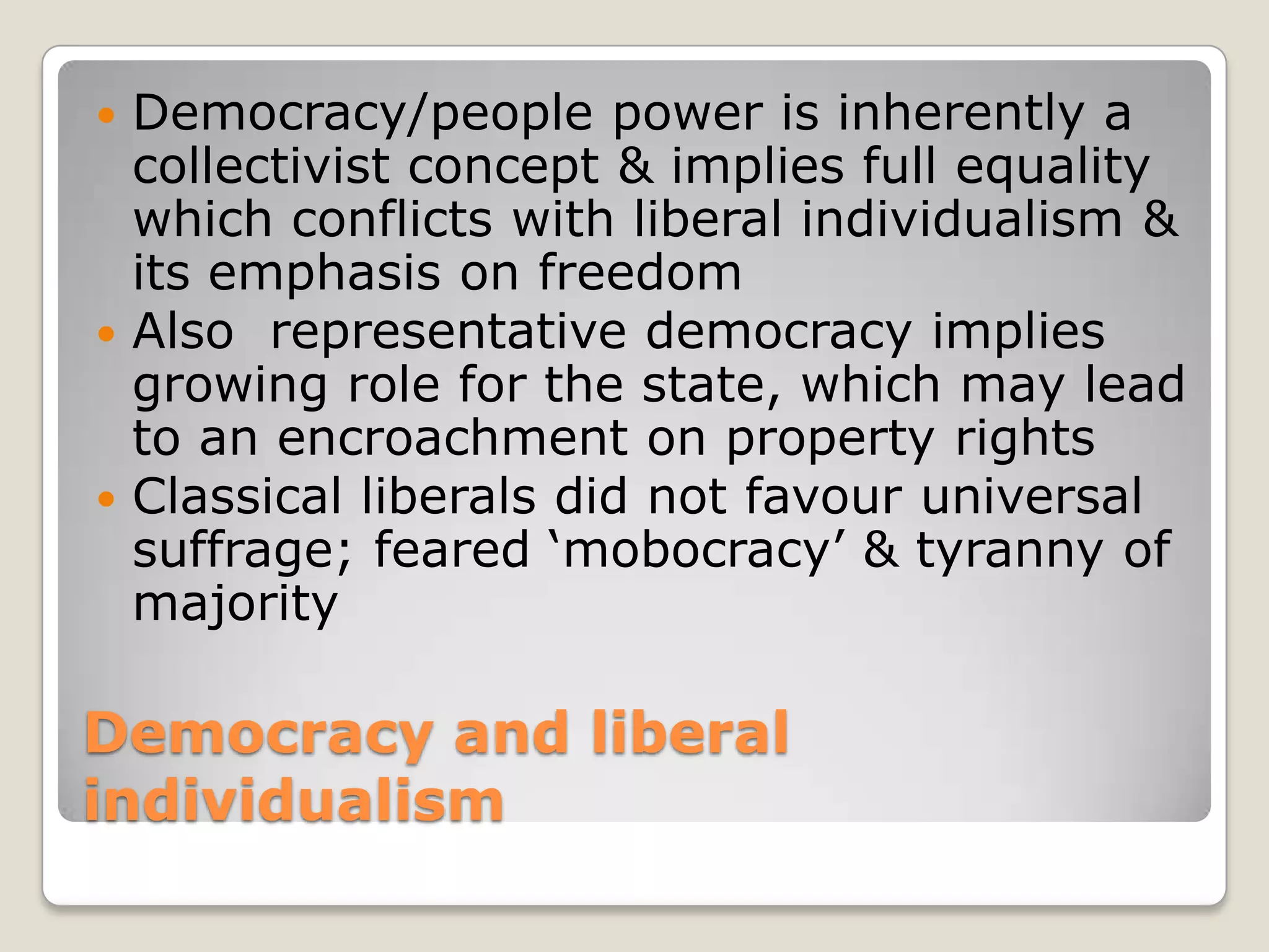 Liberalism and democracy | PPTX