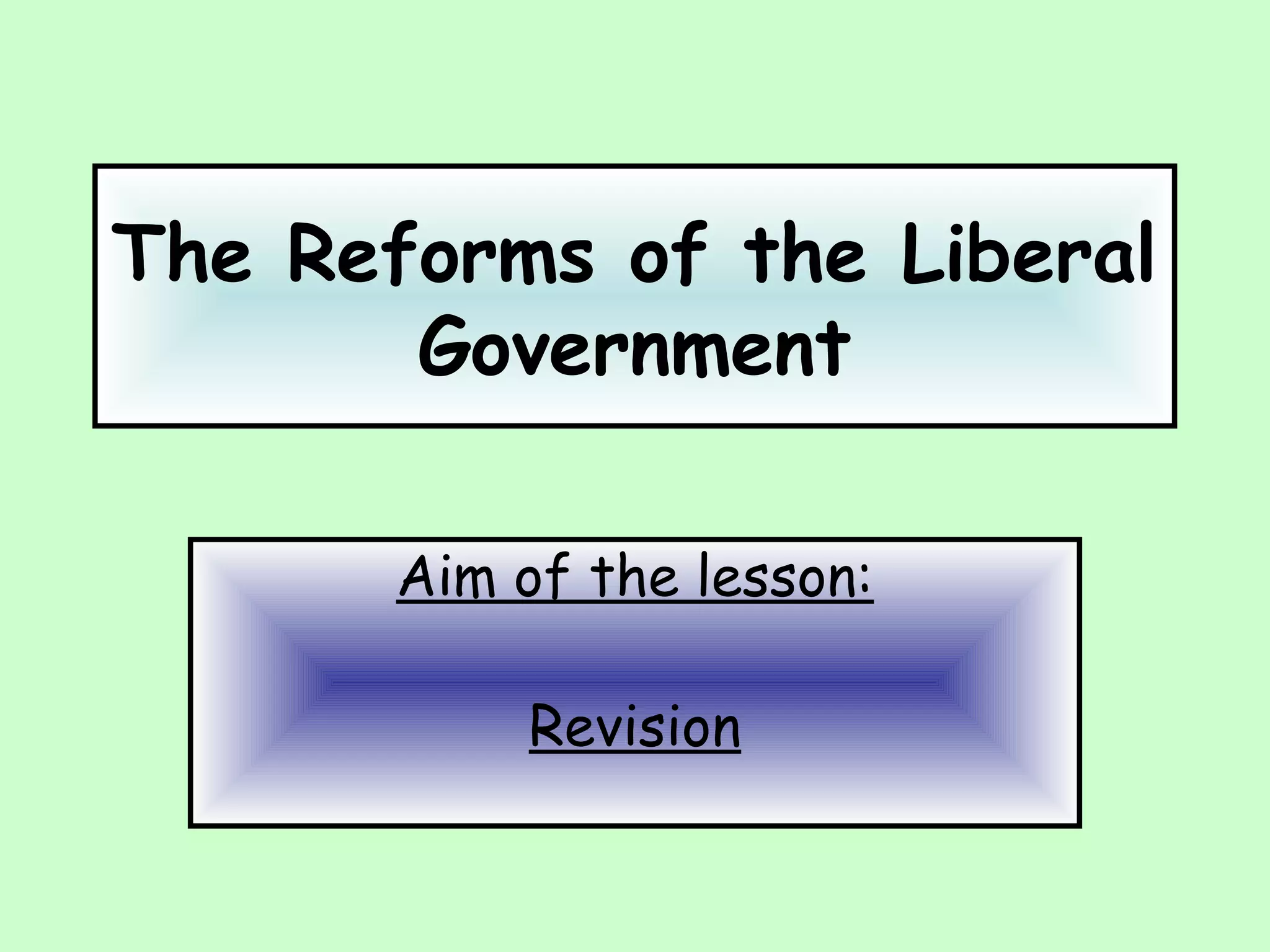 Liberal Reforms Revision 1890 - 1918 | PPT