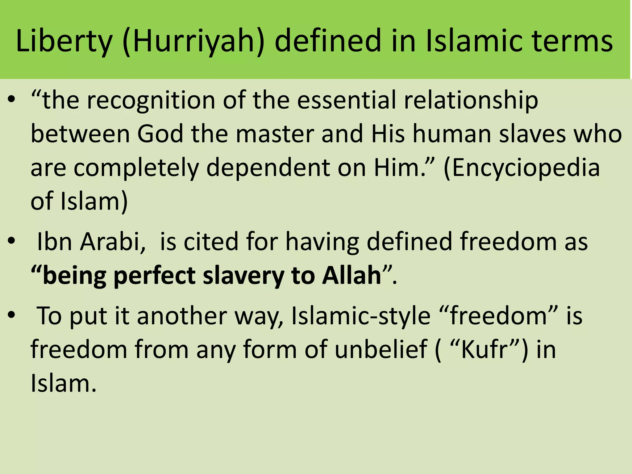 Liberated through submission to allah | PPT