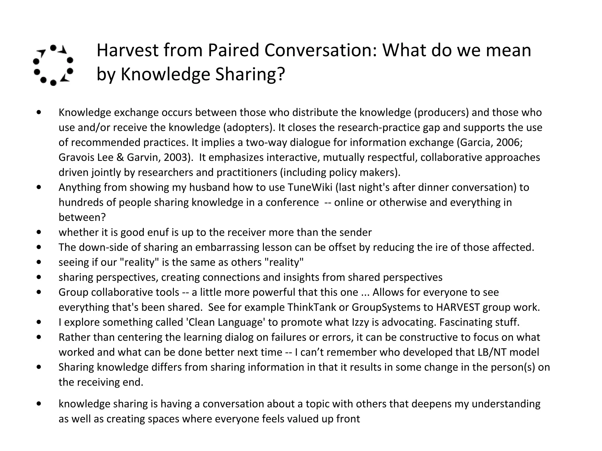 Liberating Structures for Knowledge Sharing | PPT