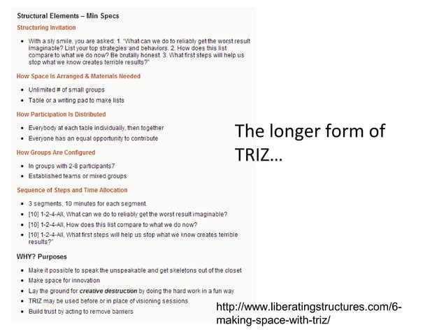 Liberating Structures for Knowledge Sharing | PPT