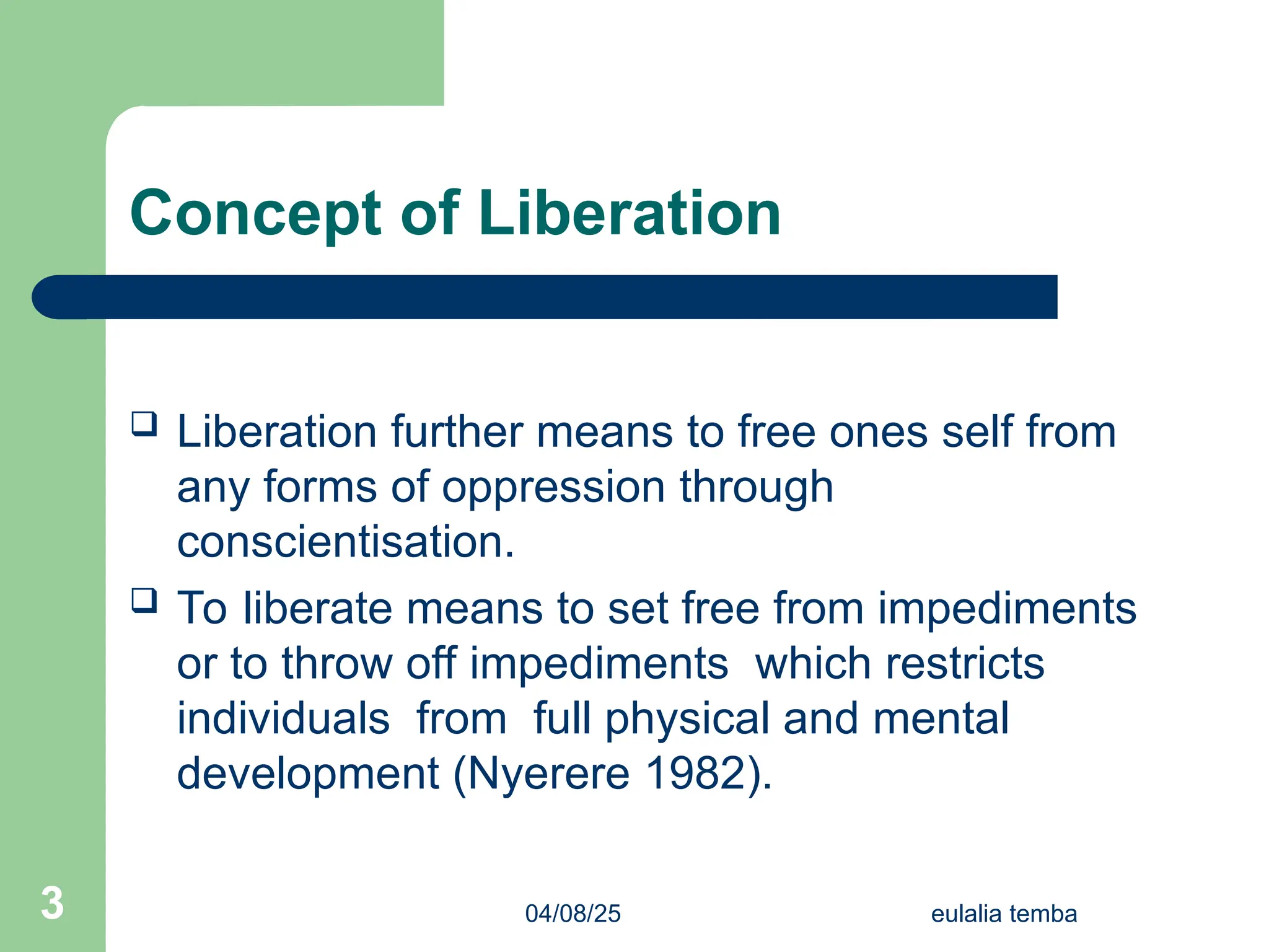 LIBERATION AND EDUCATION LIBERATION AND EDUCATION.ppt