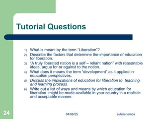 LIBERATION AND EDUCATION LIBERATION AND EDUCATION.ppt