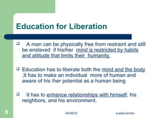LIBERATION AND EDUCATION LIBERATION AND EDUCATION.ppt