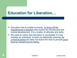 LIBERATION AND EDUCATION LIBERATION AND EDUCATION.ppt