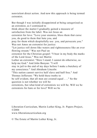 Liberation Curriculum, Martin Luther King, Jr. Papers Pro.docx