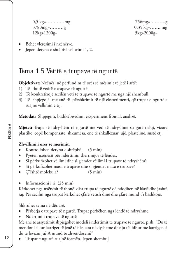 Liber mesuesi fizika 6 | PDF