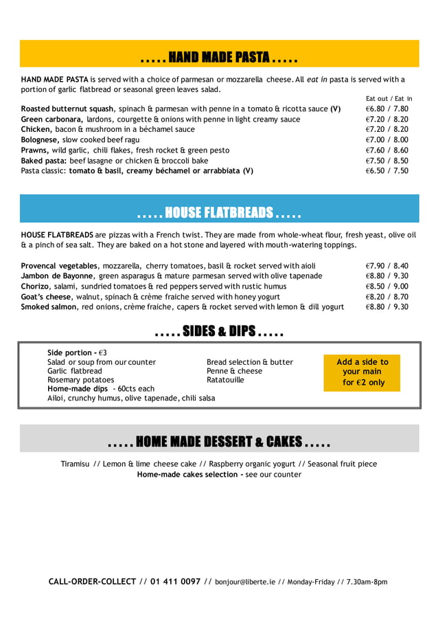 Liberté menu 300614 | PDF