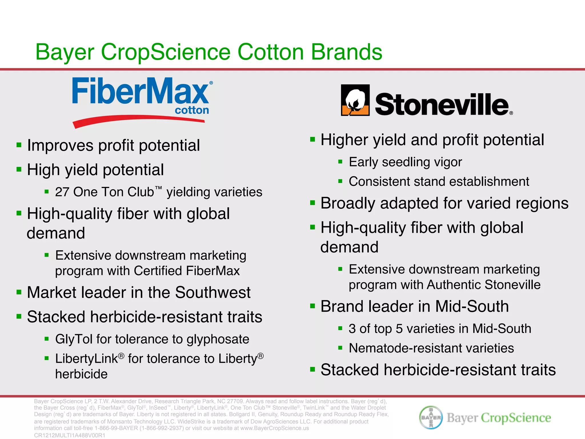 LibertyLink® & Glytol® Cotton Trait | PDF