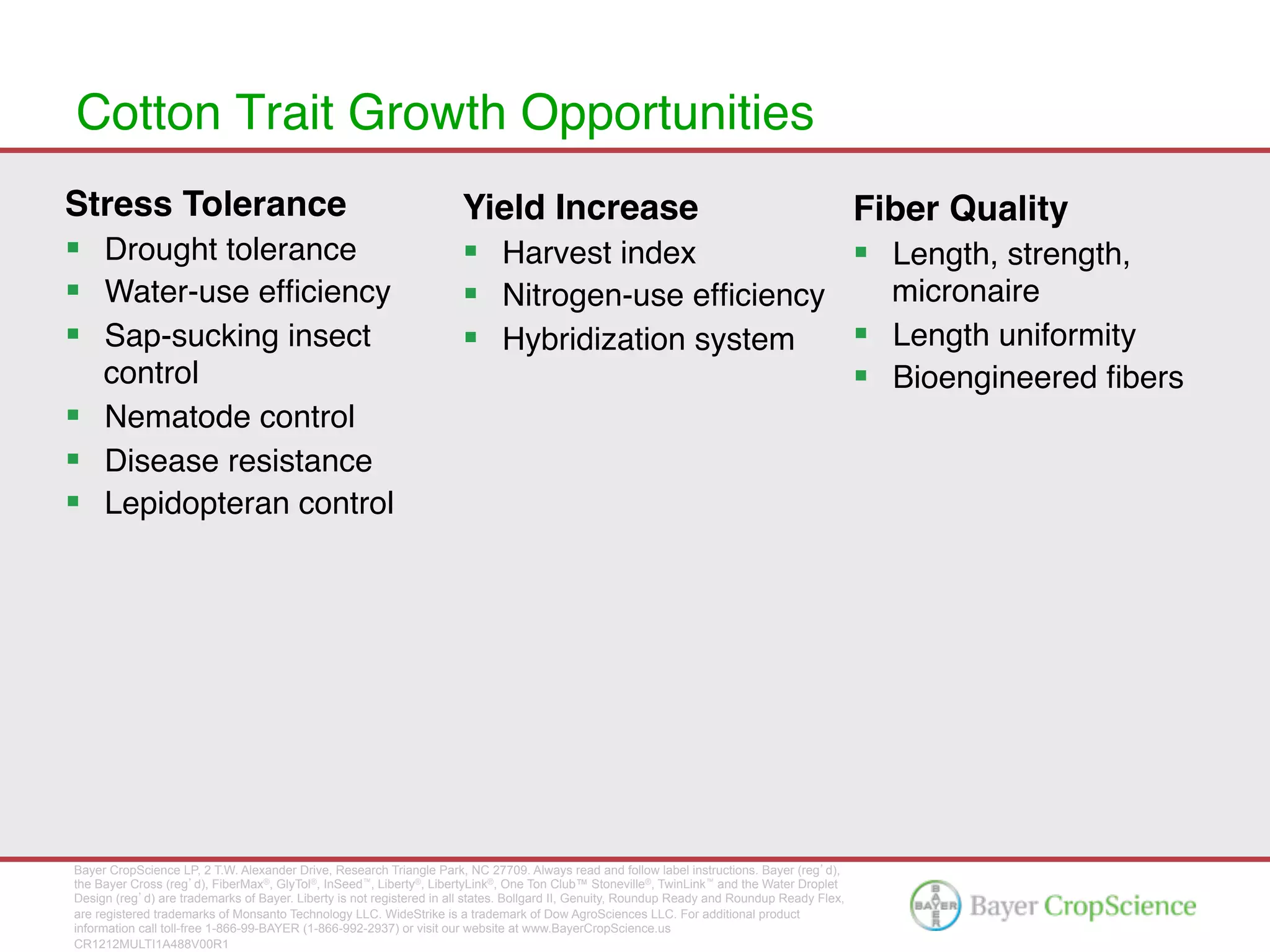 LibertyLink® & Glytol® Cotton Trait | PDF