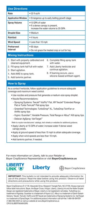 LibertyLink®/Liberty® - Canola | PDF | Agriculture | Industries
