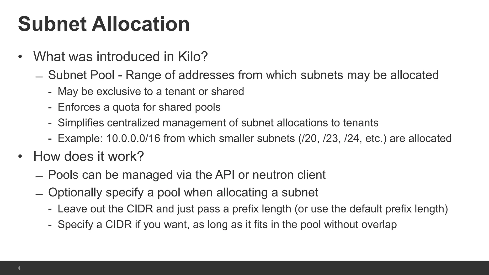 Subnet Pools and Pluggable IPAM | PPT