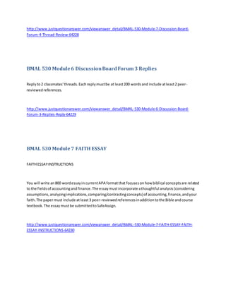 Liberty university bmal 530 homework help | DOCX