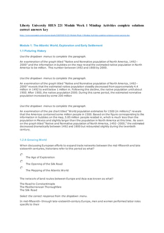 Liberty university hius 221 module week 1 mindtap activities complete ...