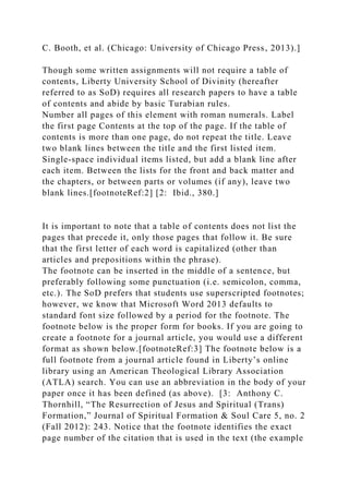 LIBERTY UNIVERSITY SCHOOL OF DIVINITYA Sample Pa.docx