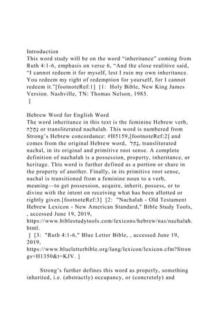 LIBERTY UNIVERSITY SCHOOL OF DIVINITY Word Study N.docx